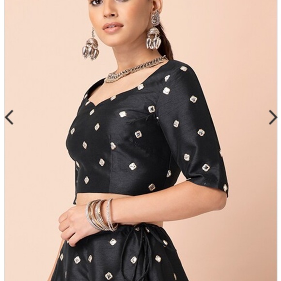 Lehengas | Payal Singhal Indya Black Crop Top Blouse And Skirt Set ...